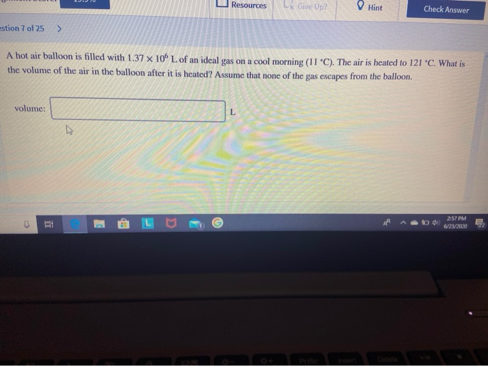 Solved Resources Lx Give Up? Hint Check Answer stion 7 of 25 | Chegg.com