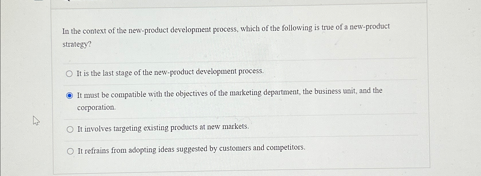 Solved In the context of the new-product development | Chegg.com