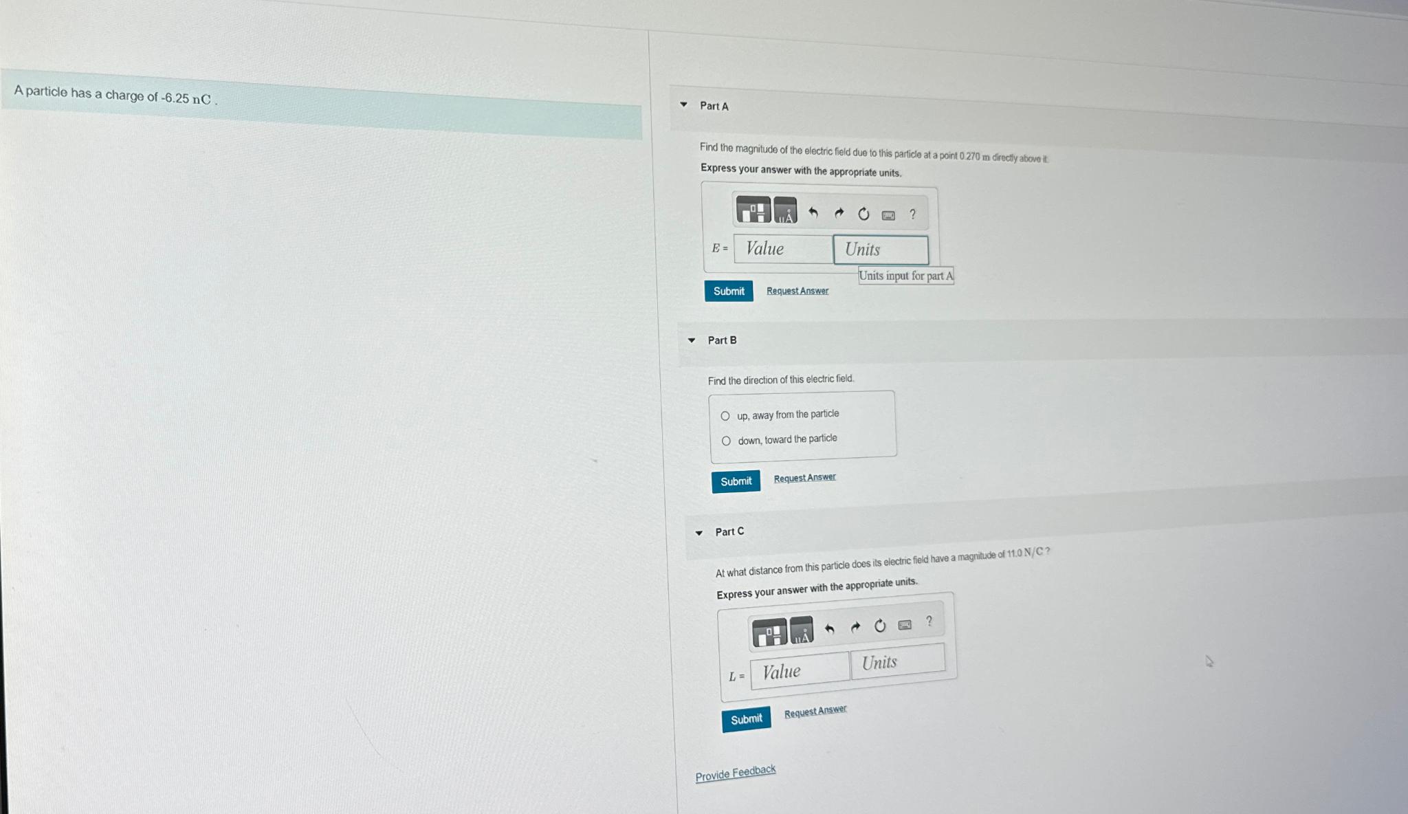 Solved A particle has a charge of -6.25nC.Part AFind the | Chegg.com