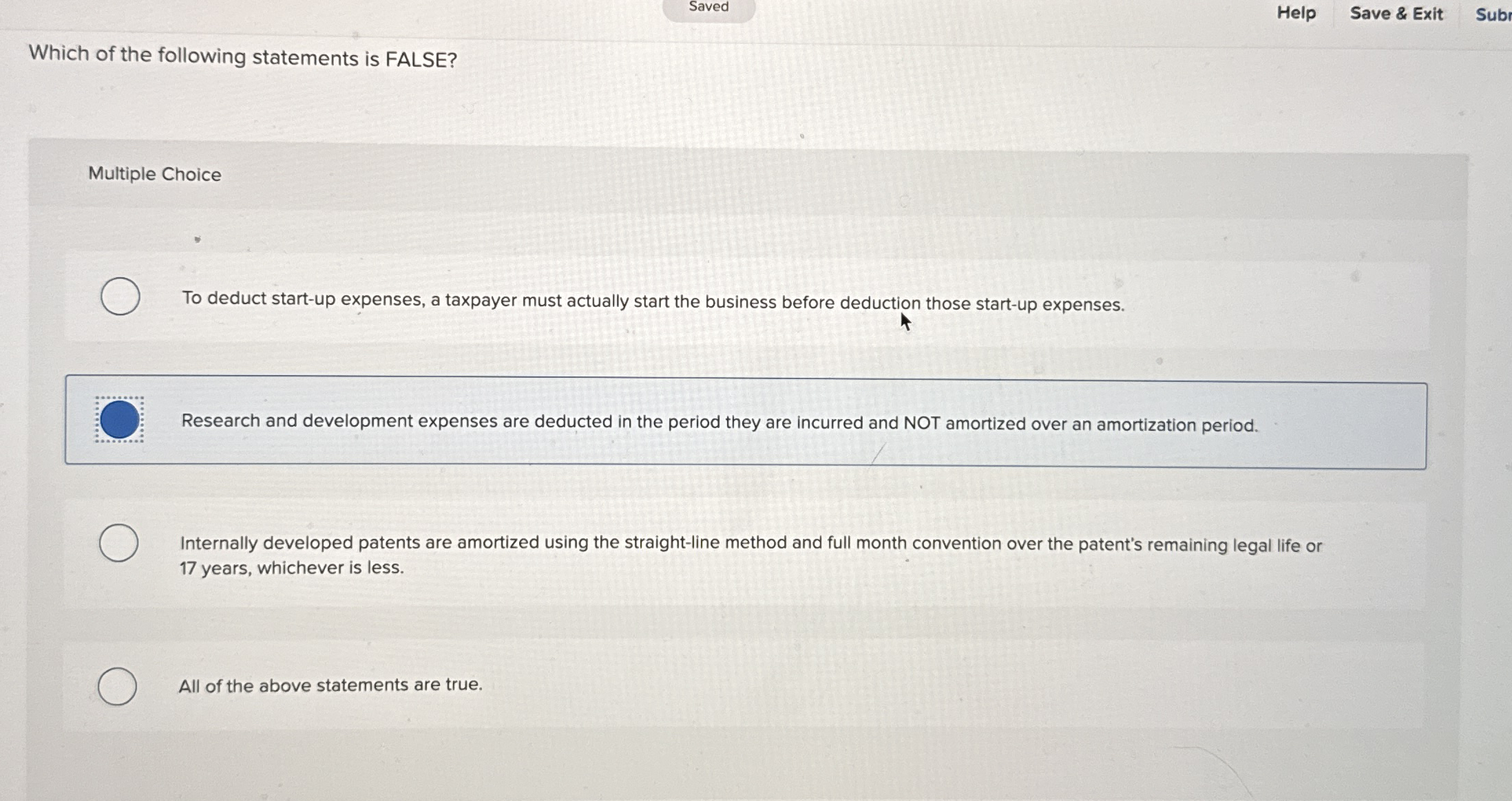 Solved SavedHelpSave & ExitSubWhich of the following | Chegg.com