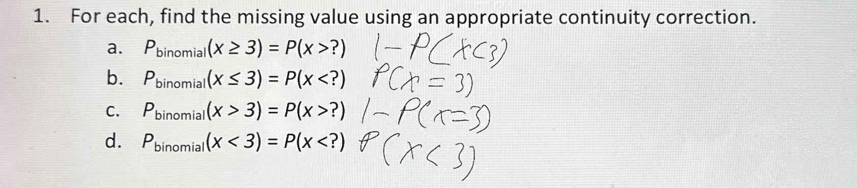 Solved For each, find the missing value using an appropriate | Chegg.com