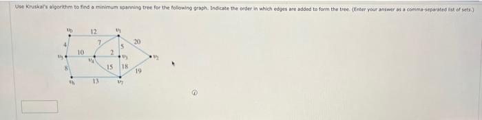 Solved Use Kruskal's algorithm to find a minimum spanning | Chegg.com