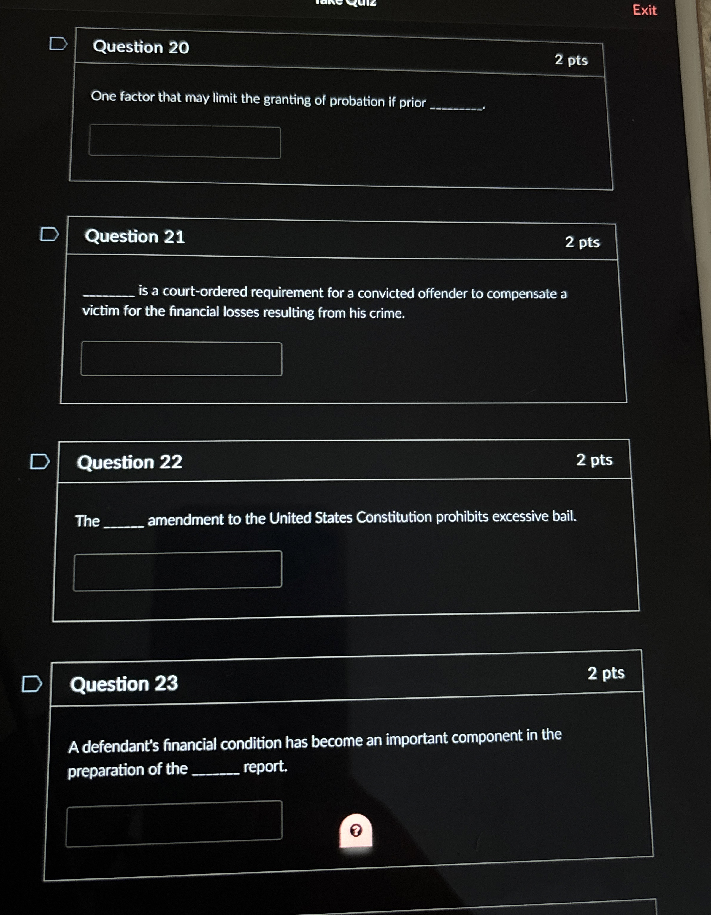 Solved ExitQuestion 202 ﻿ptsOne factor that may limit the | Chegg.com