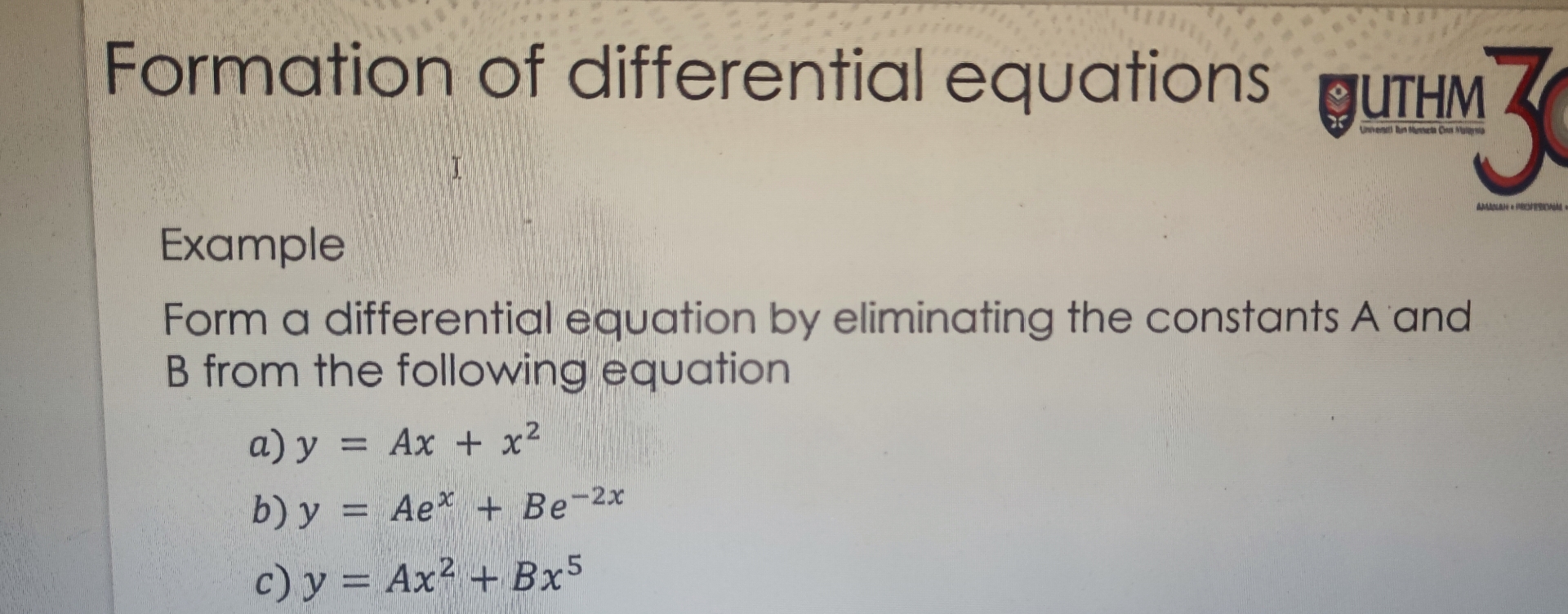 Solved Form a differential equation by eliminating the | Chegg.com Solved Form a differential equation by eliminating the | Chegg.com