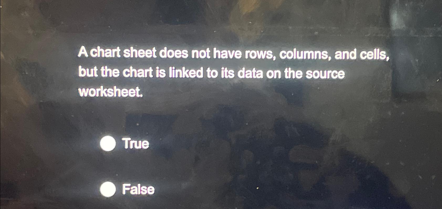 Solved A chart sheet does not have rows, columns, and cells, | Chegg.com