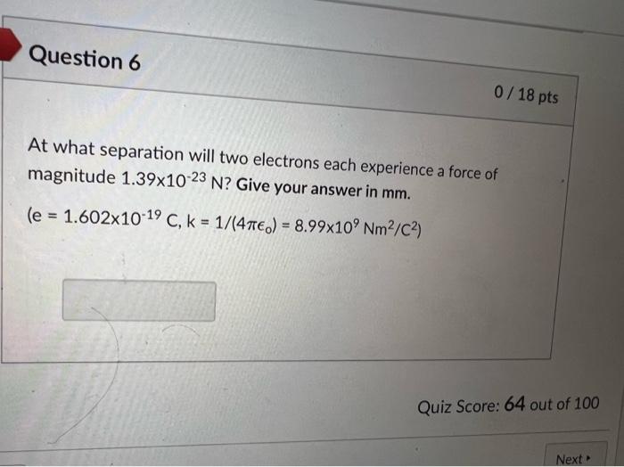 Solved At what separation will two electrons each experience | Chegg.com