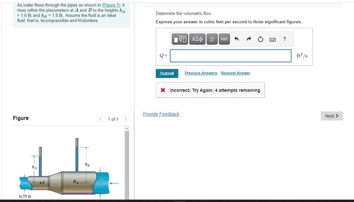Solved As water flows through the pipes as shown in (Figure | Chegg.com