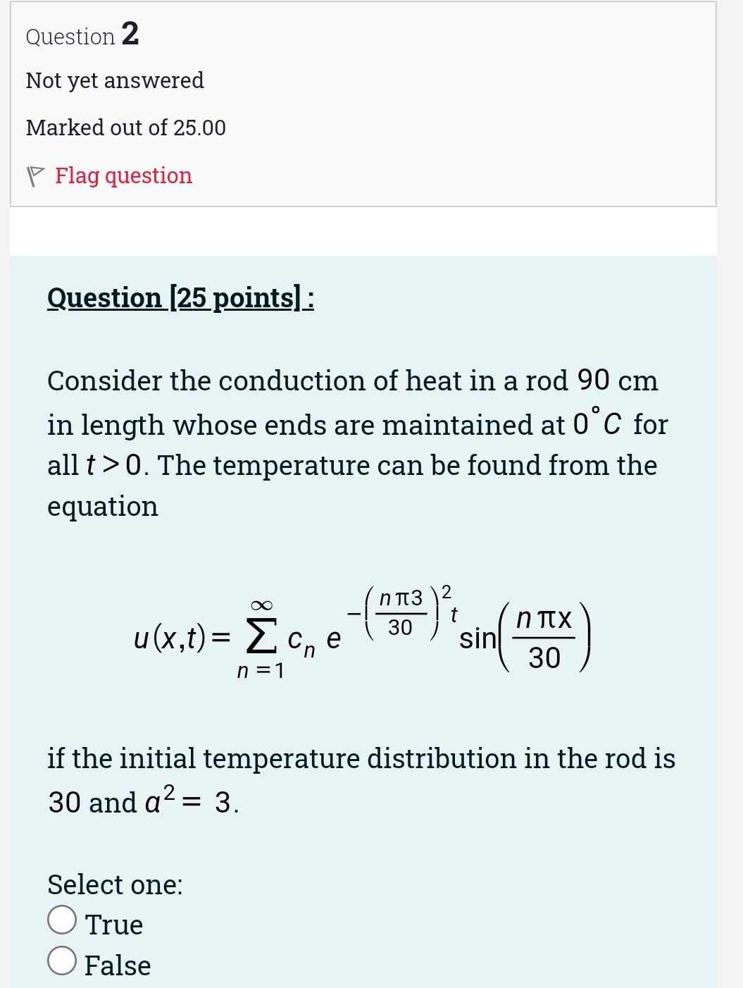 Solved Question 2 Not yet answered Marked out of 25.00 F | Chegg.com