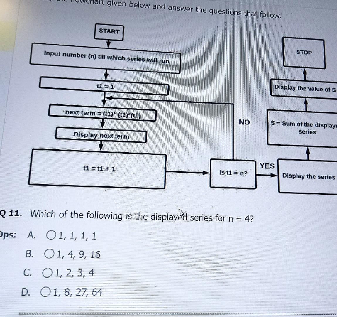 Solved Q 11. Which of the following is the displayed series | Chegg.com