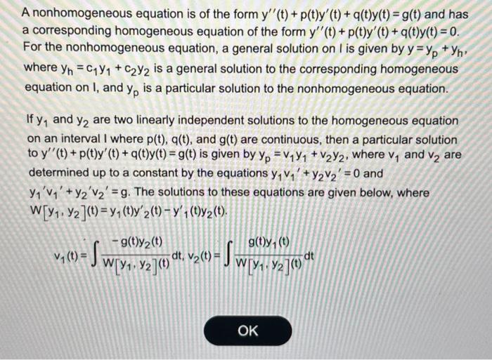 Solved A nonhomogeneous equation is of the form | Chegg.com