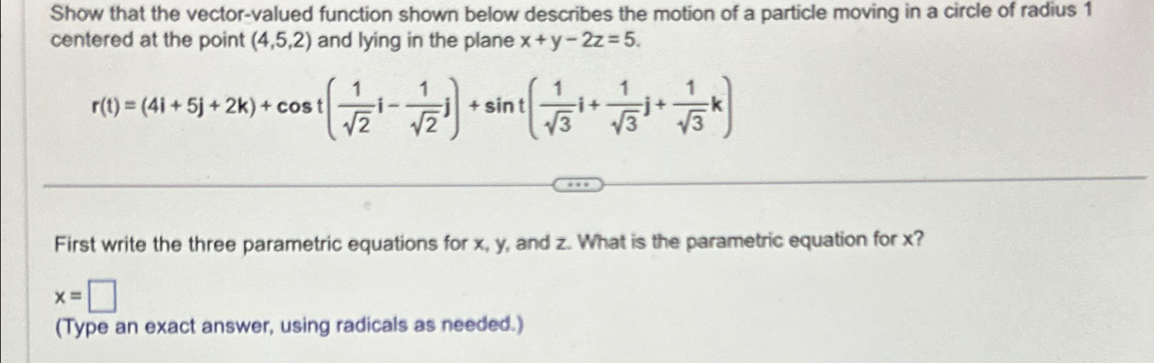 Solved Show that the vector-valued function shown below | Chegg.com