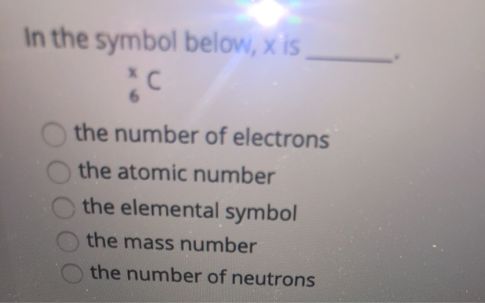 Solved Question 3 In the symbol below, x is 6 the number of | Chegg.com