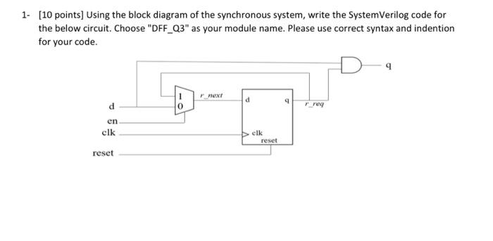 Solved 10 Points Using The Block Diagram Of The