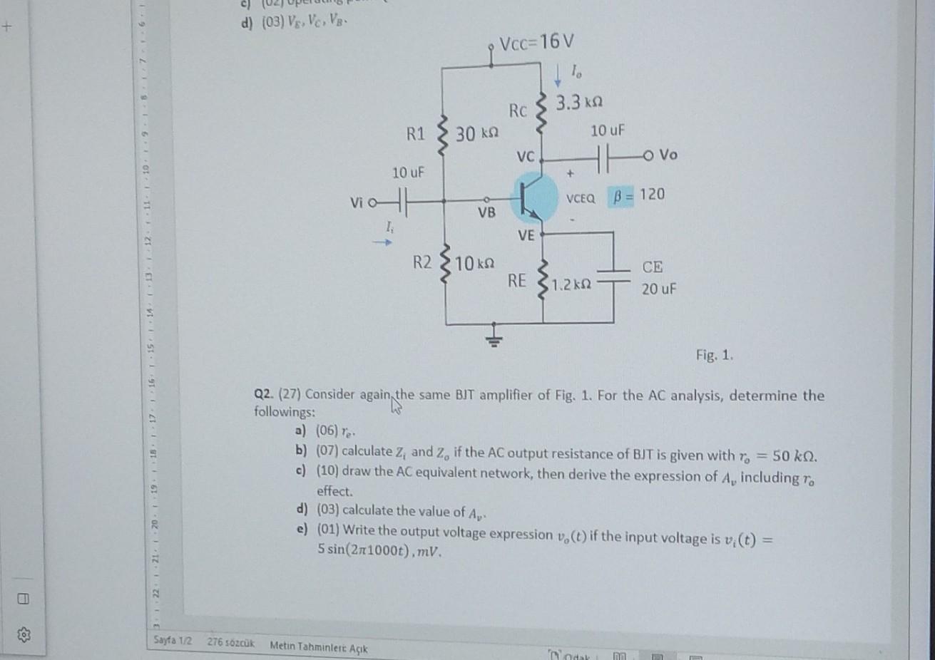 d) (03)VE,VC, 3. 1 . Q2. (27) Consider again the same | Chegg.com