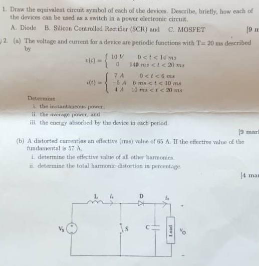 Solved 1. Draw the equivalent circuit symbol of each of the | Chegg.com