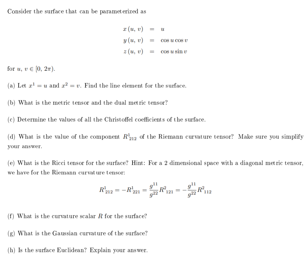 Solved Consider the surface that can be parameterized as | Chegg.com