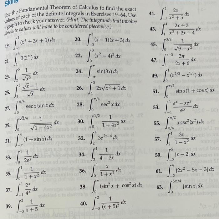 Solved Ski 2x 41. Use the Fundamental Theorem of Calculus to | Chegg.com