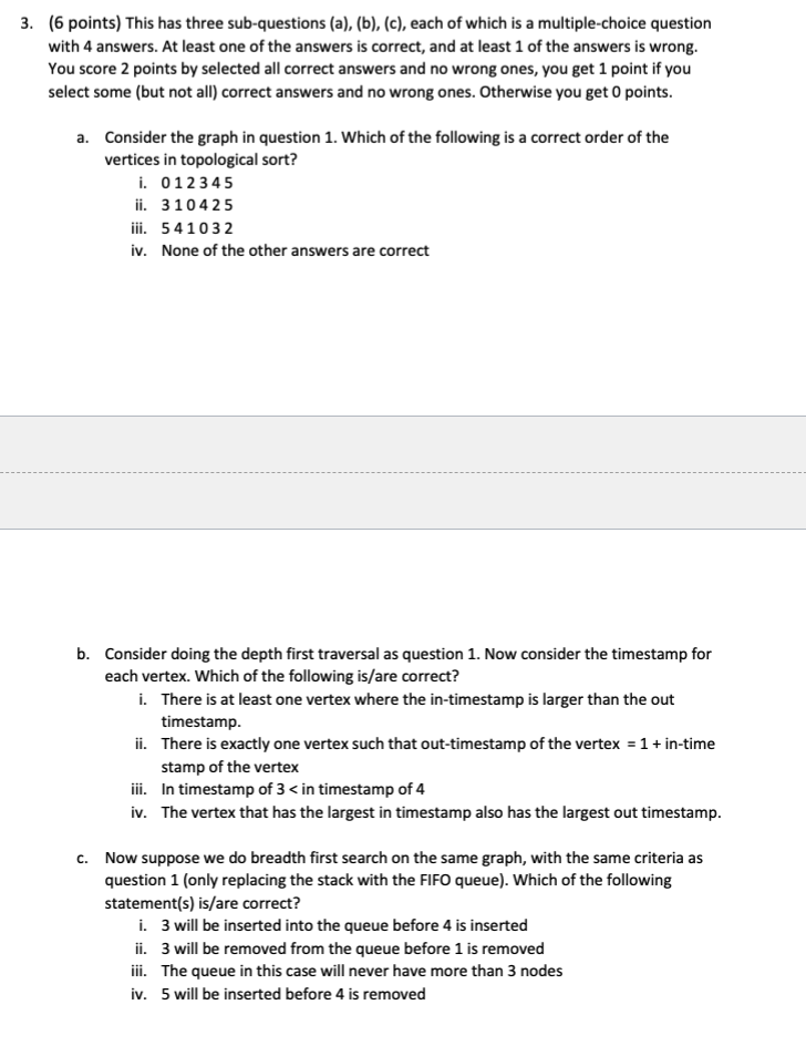 Solved ( 6 ﻿points) ﻿This has three sub-questions | Chegg.com