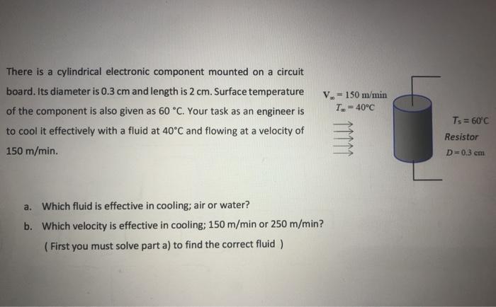 Solved There is a cylindrical electronic component mounted | Chegg.com