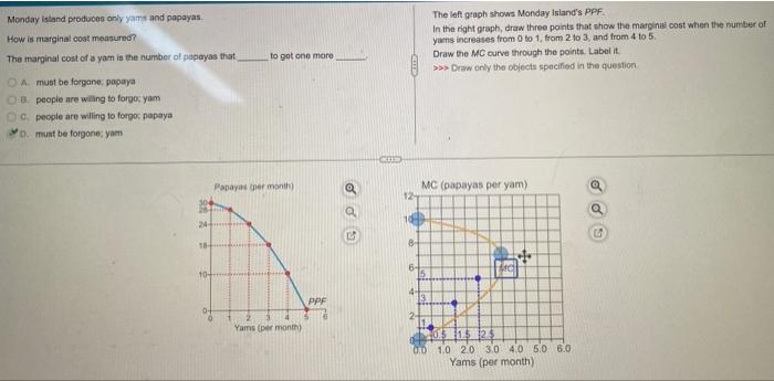Solved Monday island producon only yamt and napayas. The | Chegg.com