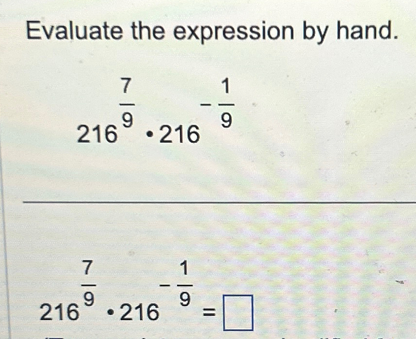 Solved Evaluate the expression by | Chegg.com