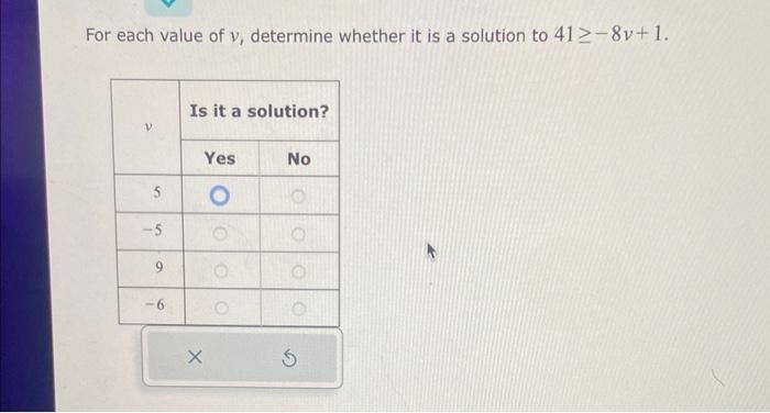 Solved For each value of v, determine whether it is a | Chegg.com