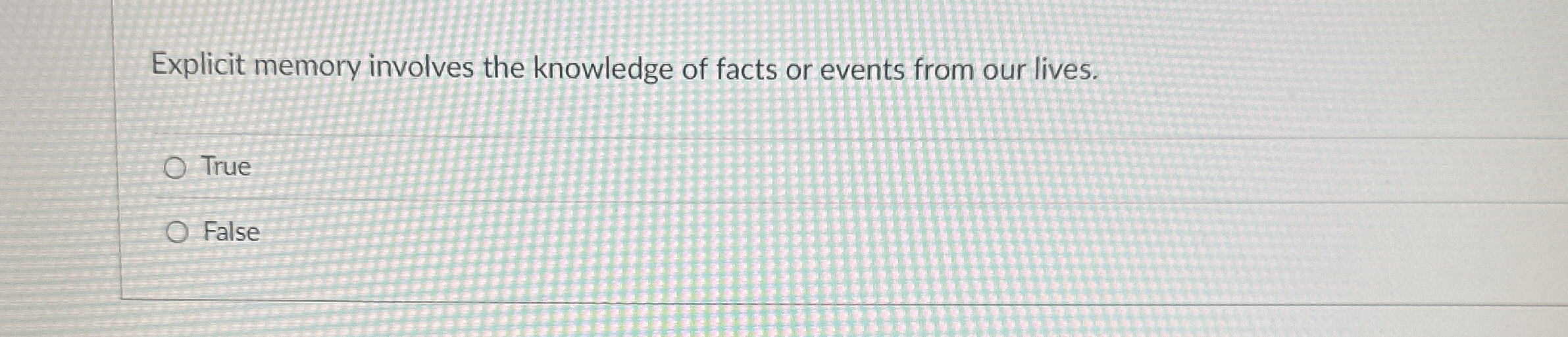 Solved Explicit memory involves the knowledge of facts or | Chegg.com