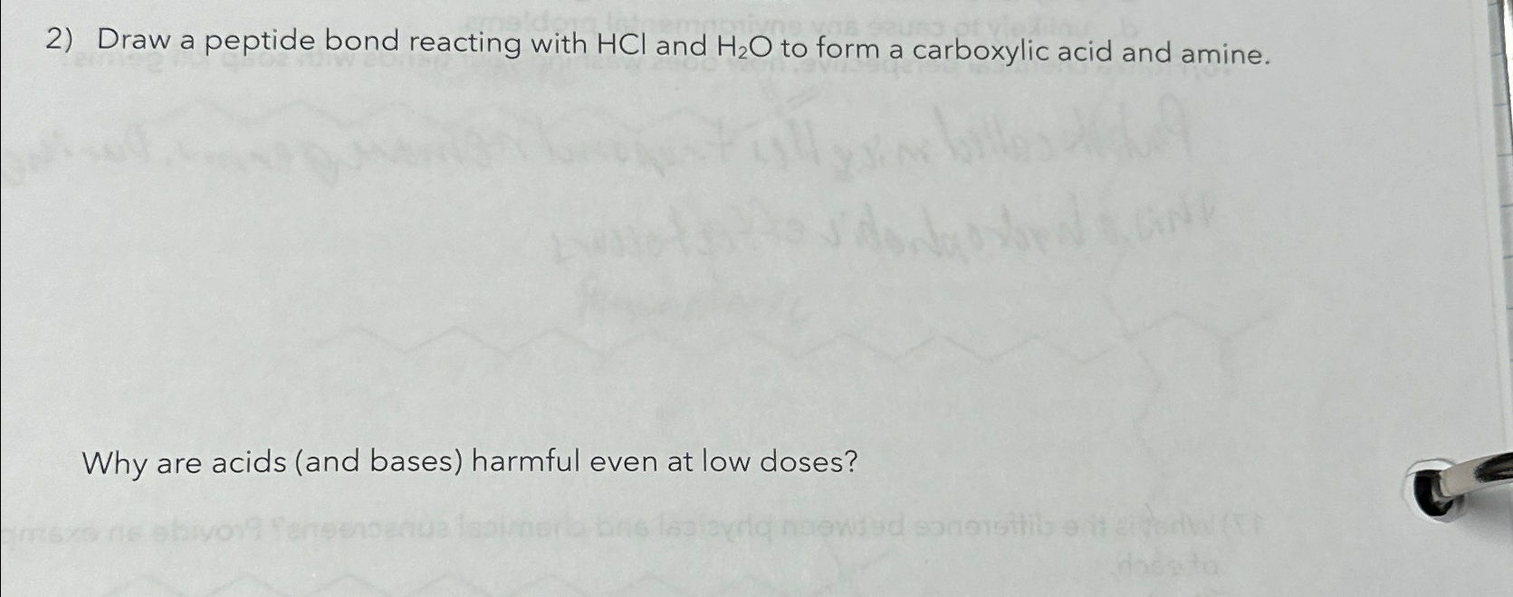 Solved Draw a peptide bond reacting with HCl ﻿and H2O ﻿to | Chegg.com