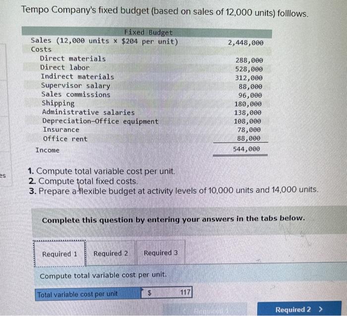 Solved 1. Compute total variable cost per unit. 2. Compute | Chegg.com