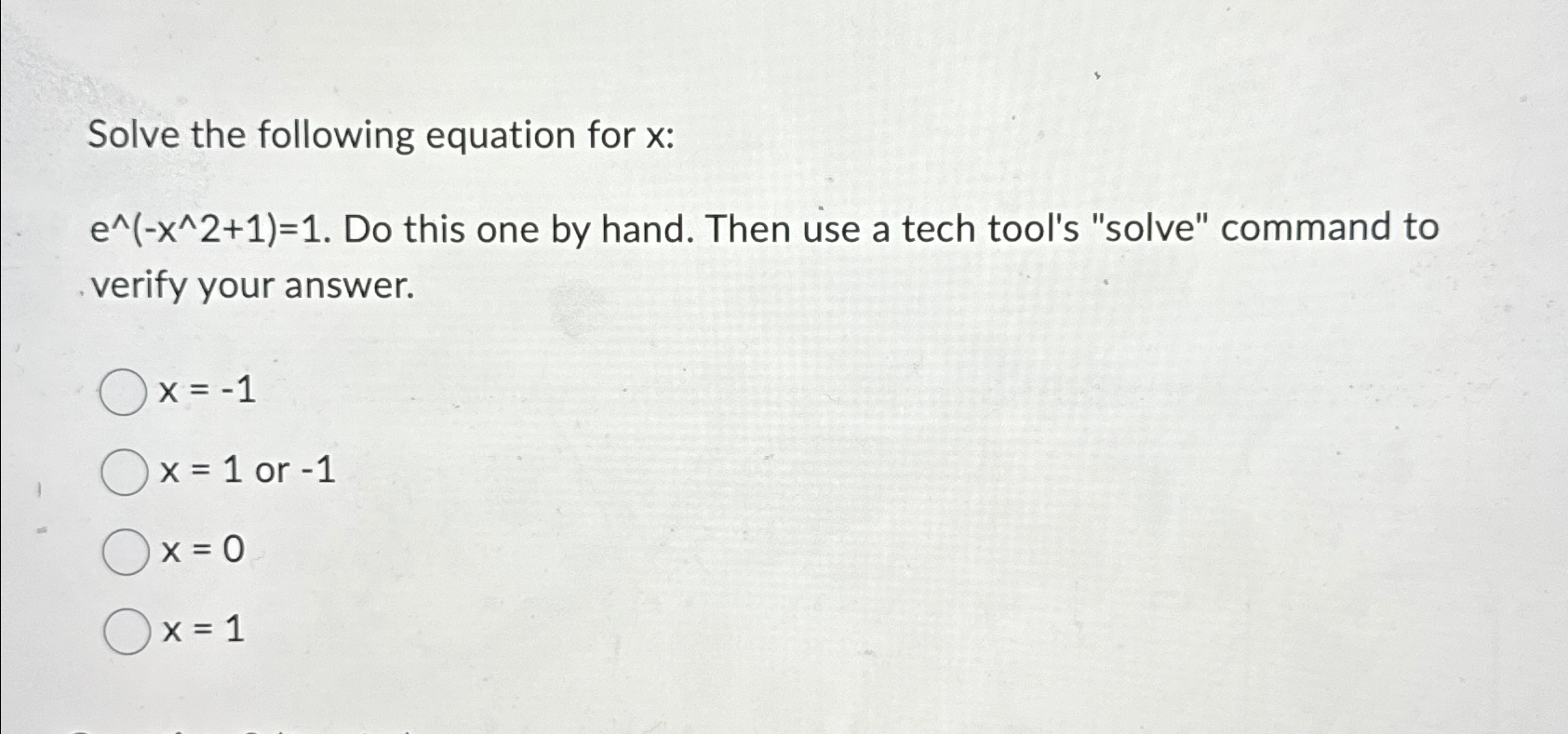 Solved Solve the following equation for x | Chegg.com