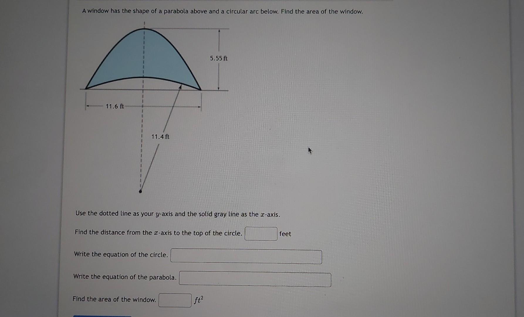 Solved A window has the shape of a parabola above and a | Chegg.com
