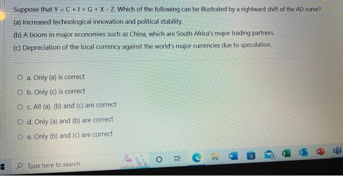 Solved Suppose that Y=C+1+G+X−Z. Which of the following can | Chegg.com