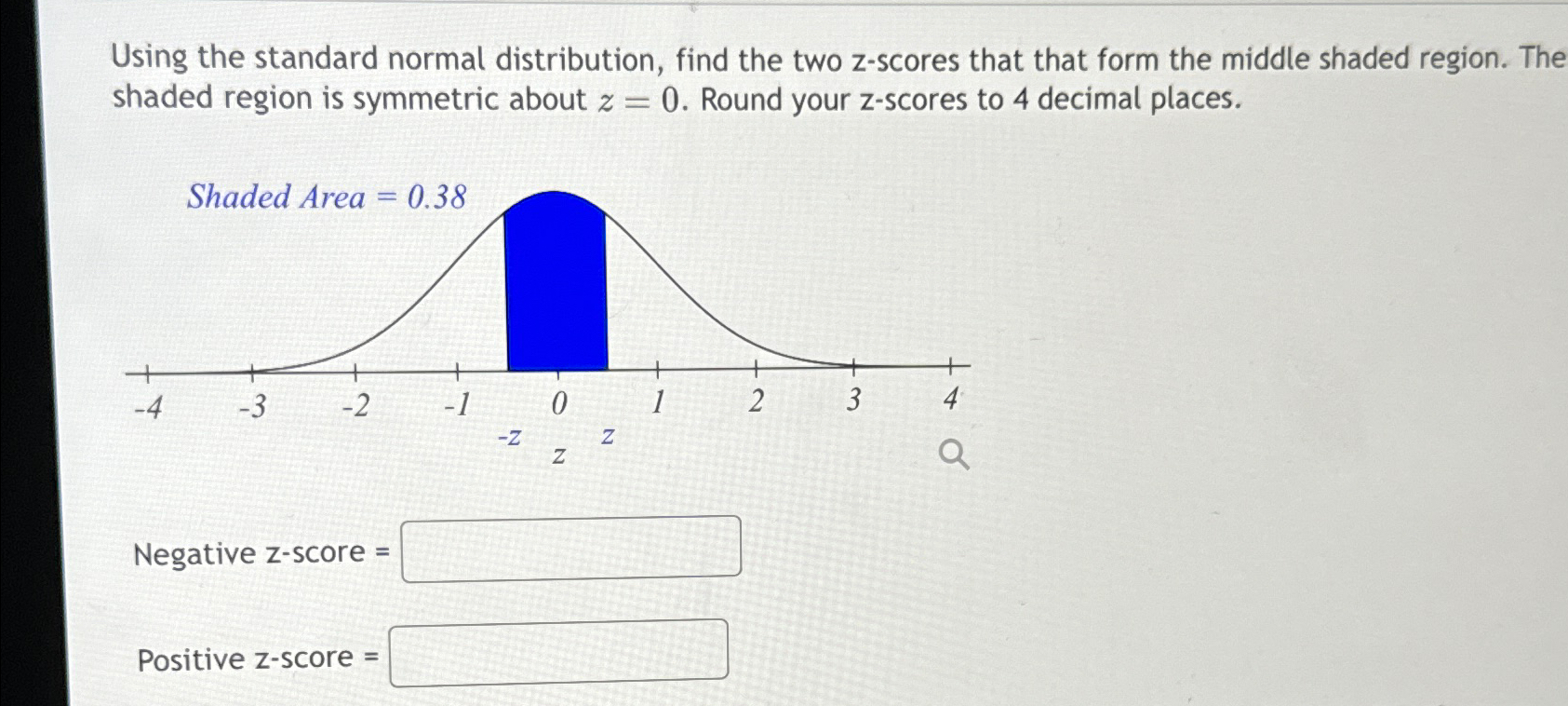 Solved Using the standard normal distribution, find the two | Chegg.com