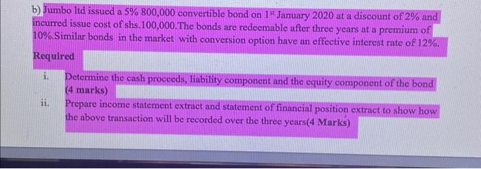 Solved incurred issue cost of shs. 100,000 . The bonds are | Chegg.com