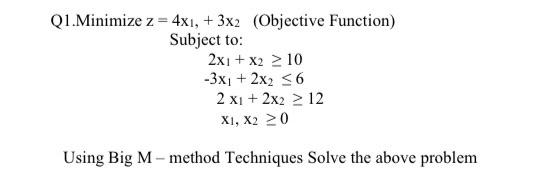 Solved 21. Minimize z=4x1,+3x2 (Objective Function) Subject | Chegg.com