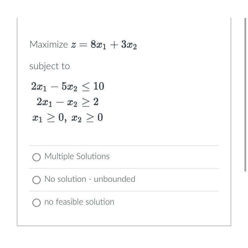 Solved Maximize z=8x1+3x2subject | Chegg.com