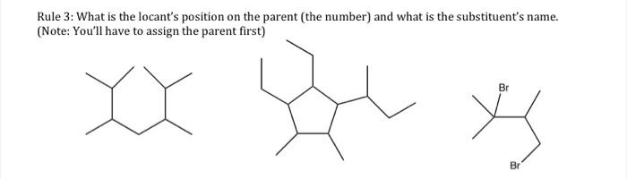 Solved Rule 3: What is the locant's position on the parent | Chegg.com