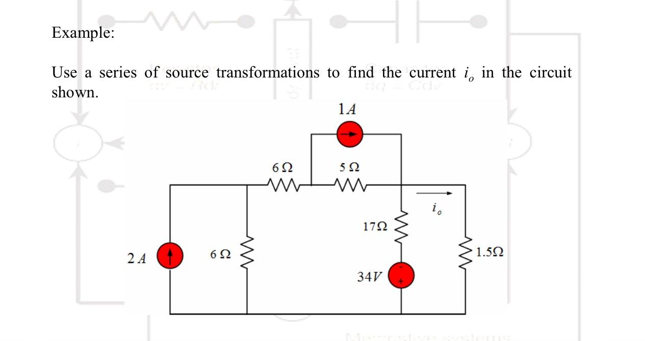 Solved Example Use A Series Of Source Transformations To