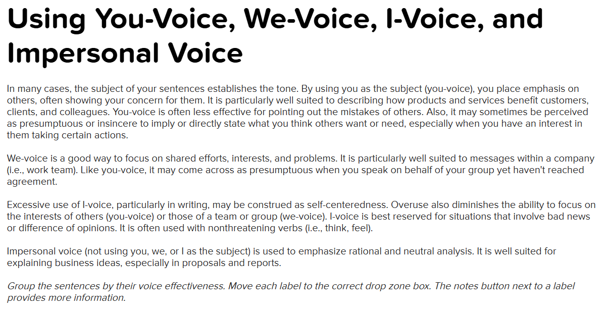 Solved I-voice Ineffective (1/4) ﻿I-voice Effective (2/4) | Chegg.com