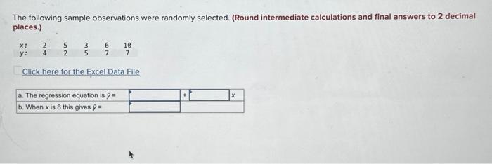Solved The following sample observations were randomly | Chegg.com