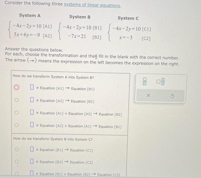 Solved Consider the following three systems of linear | Chegg.com