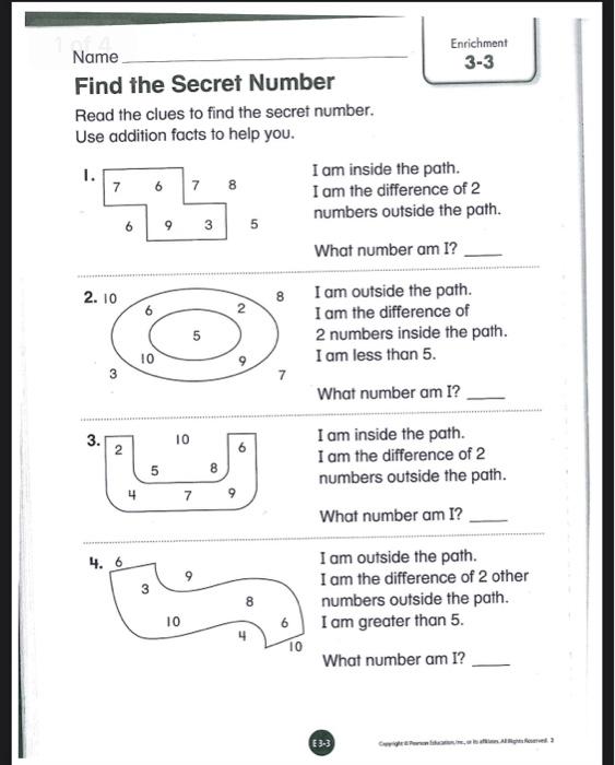 Solved Find the Secret Number Read the clues to find the | Chegg.com