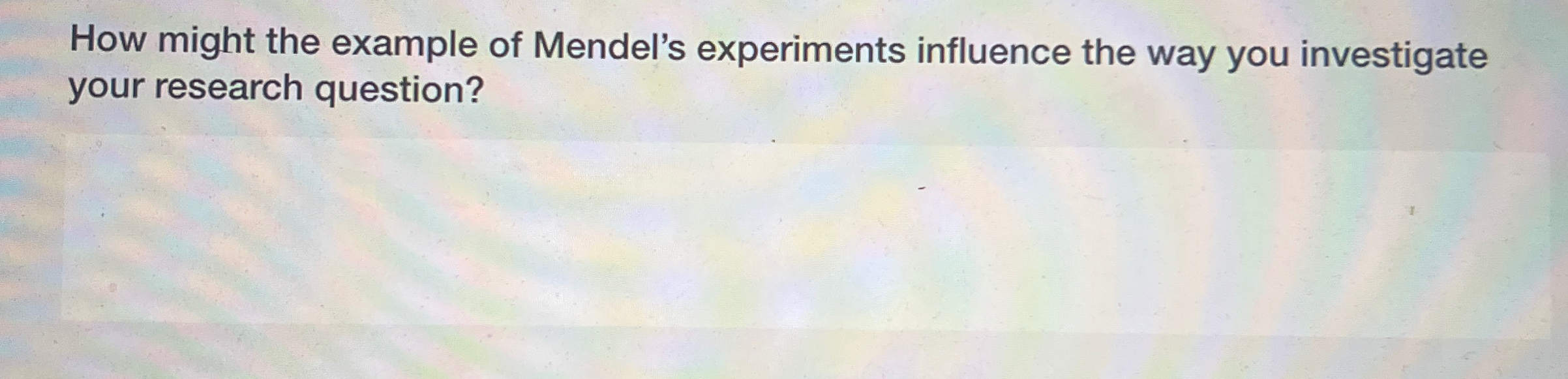 Solved How might the example of Mendel's experiments | Chegg.com