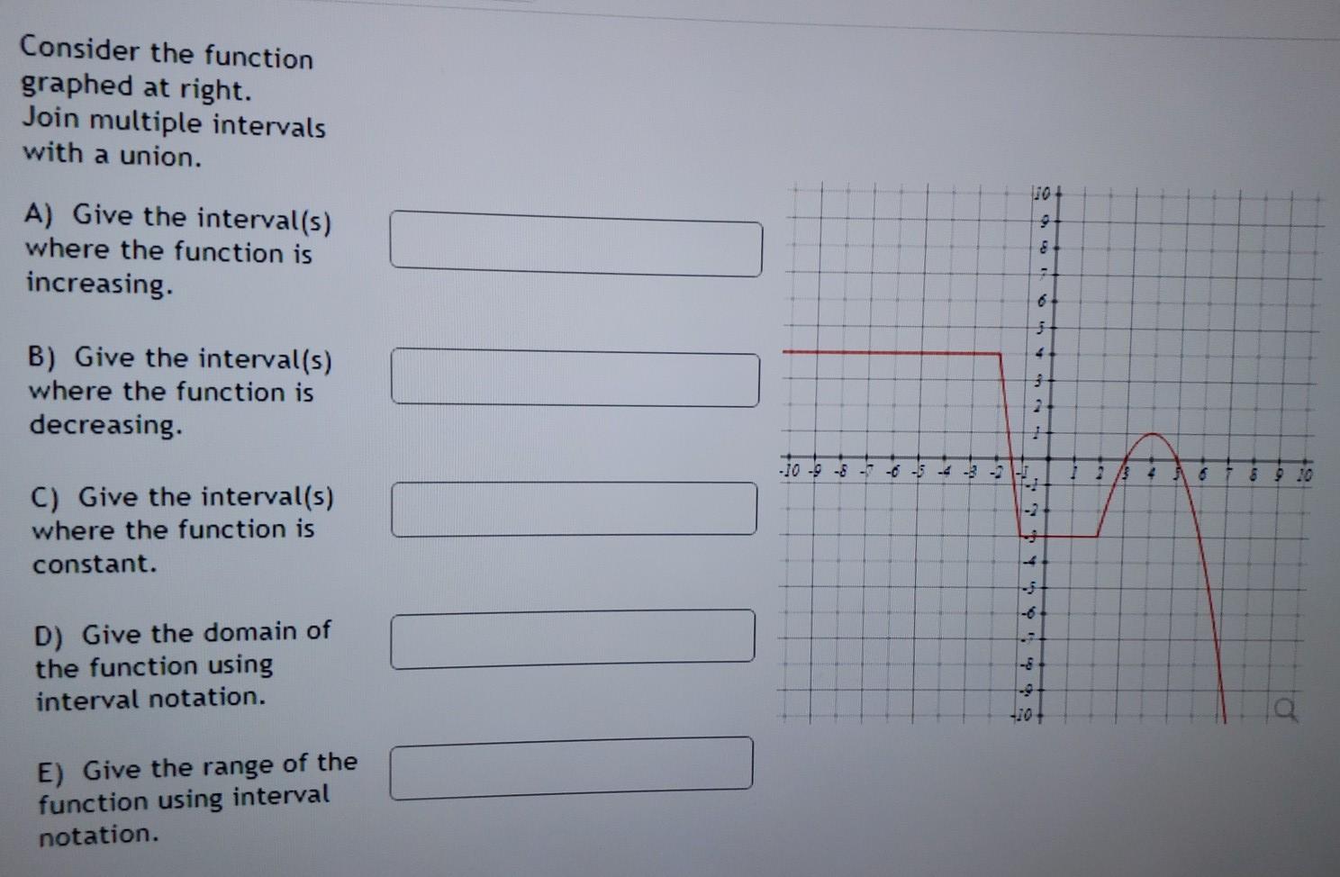 Solved Consider the function graphed at right. Join multiple | Chegg.com
