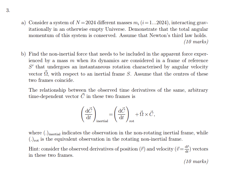 Solved aN=2024 ﻿different masses mi(i=1dots2024), | Chegg.com
