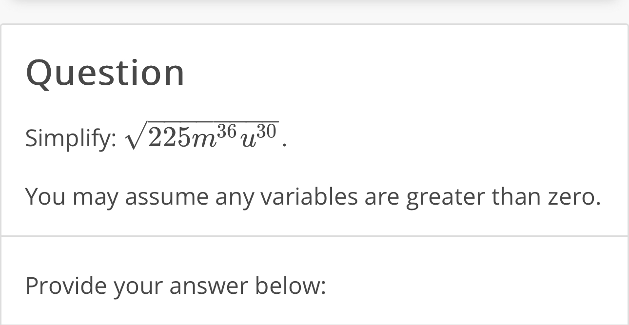 Solved QuestionSimplify: 225m36u302.You may assume any | Chegg.com Solved QuestionSimplify: 225m36u302.You may assume any | Chegg.com