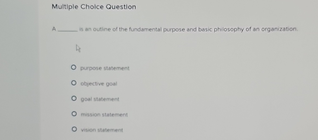 Solved Multiple Cholce QuestionA ﻿is an outline of the | Chegg.com