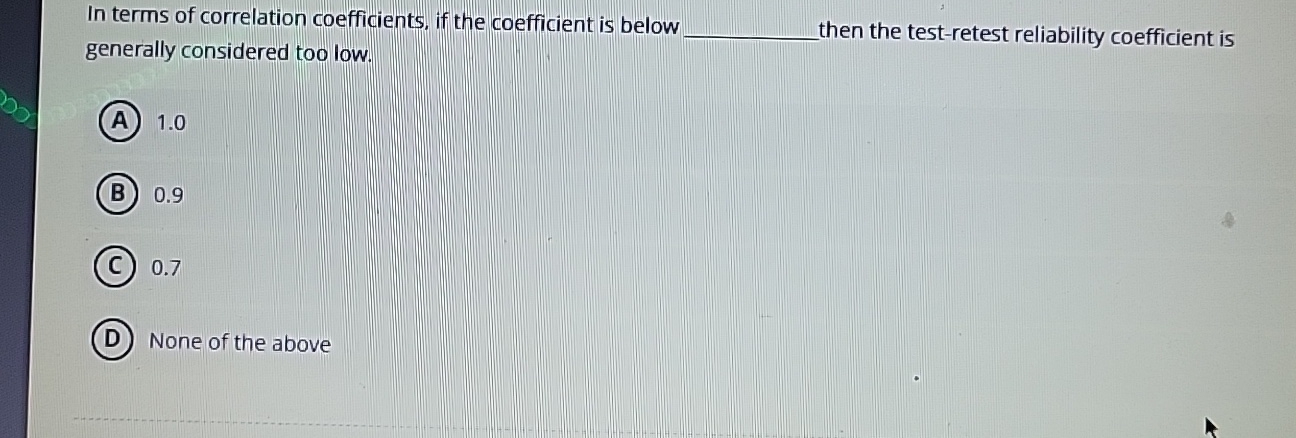 Solved In terms of correlation coefficients, if the | Chegg.com