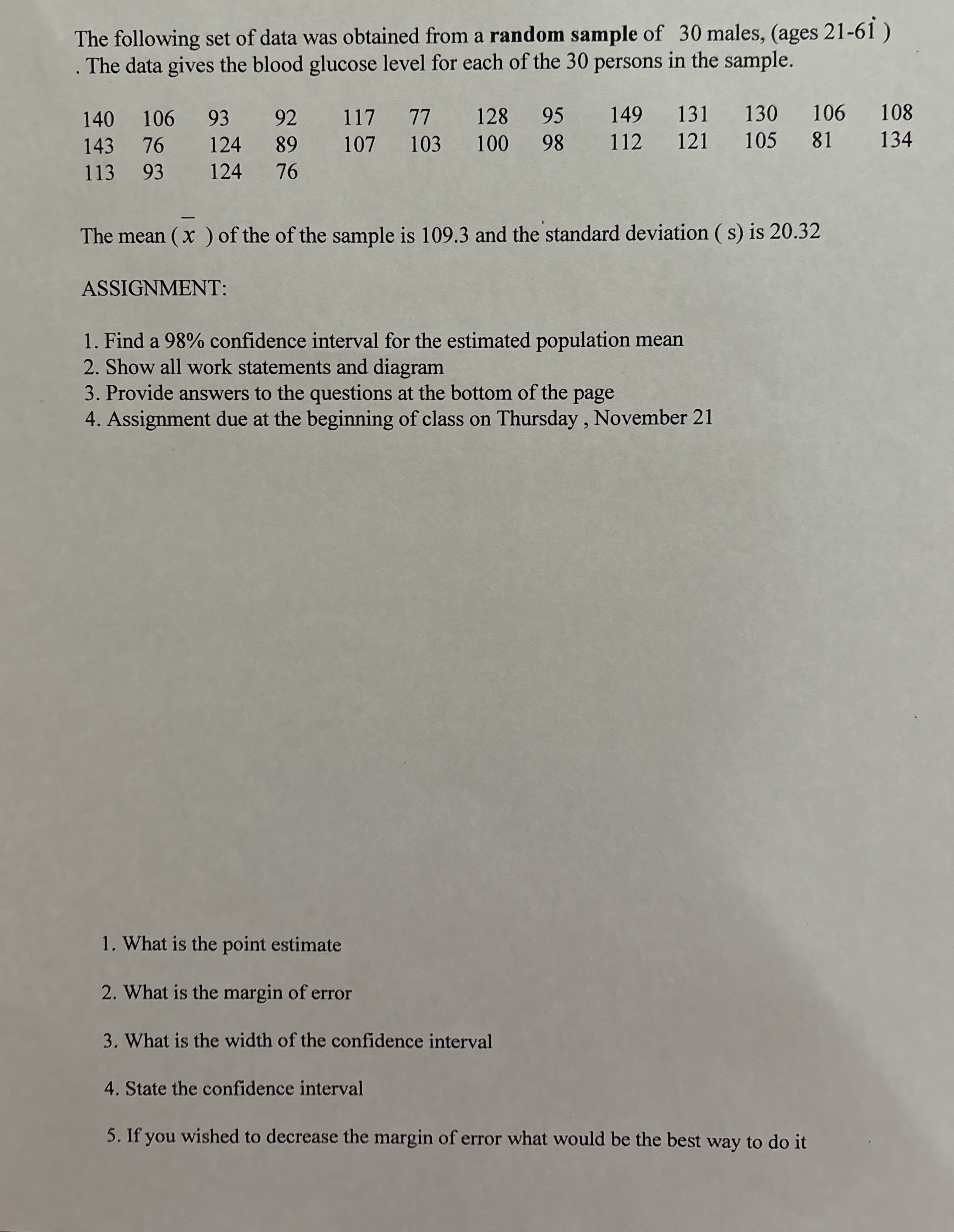 Solved by an EXPERT The following set of data was obtained from a random | Chegg.com
