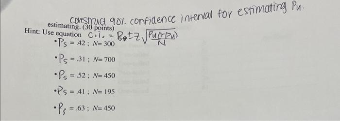 Solved estimantric 90% confidence interval for estimating | Chegg.com